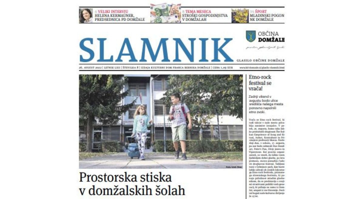Izšla je nova številka Slamnika – avgust 2022 - domžalec.si