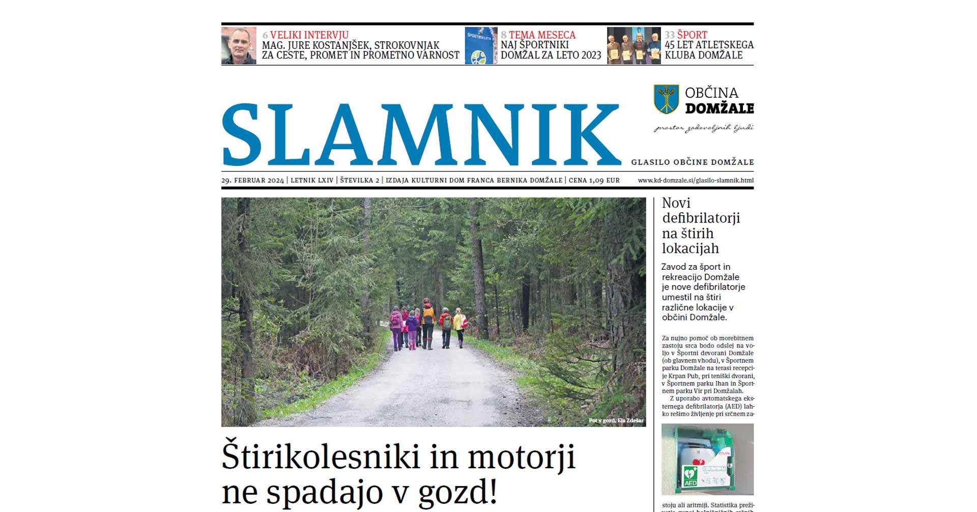 Izšla je nova številka Slamnika – februar 2024 - domžalec.si