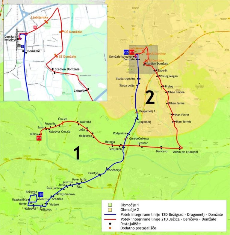 Vozni red LPP linij 12D in 21D (Domžale - Ljubljana) - domžalec.si