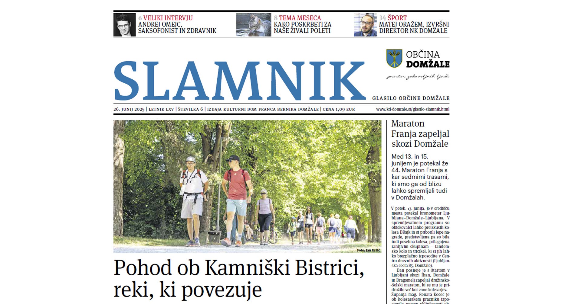 Izšla je nova številka Slamnika – junij 2025 - domžalec.si